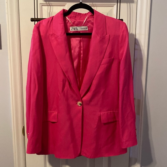 Zara | Jackets & Coats | Zara Blazer Hot Pink Sz M | Poshmark